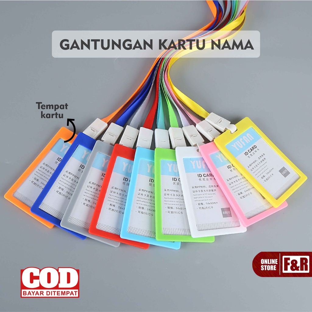 Jual Gantungan Name Tag ID Card Holder Lanyard Pods Tanda Pengenal ...