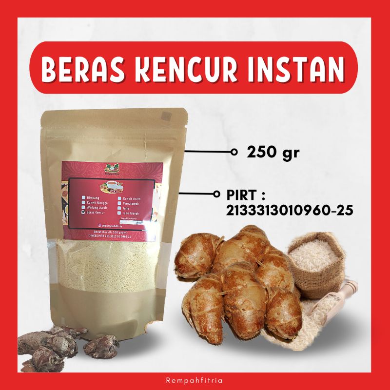 Jual Beras Kencur Minuman Instan bubuk rempah Fitria 250 gr | Shopee ...