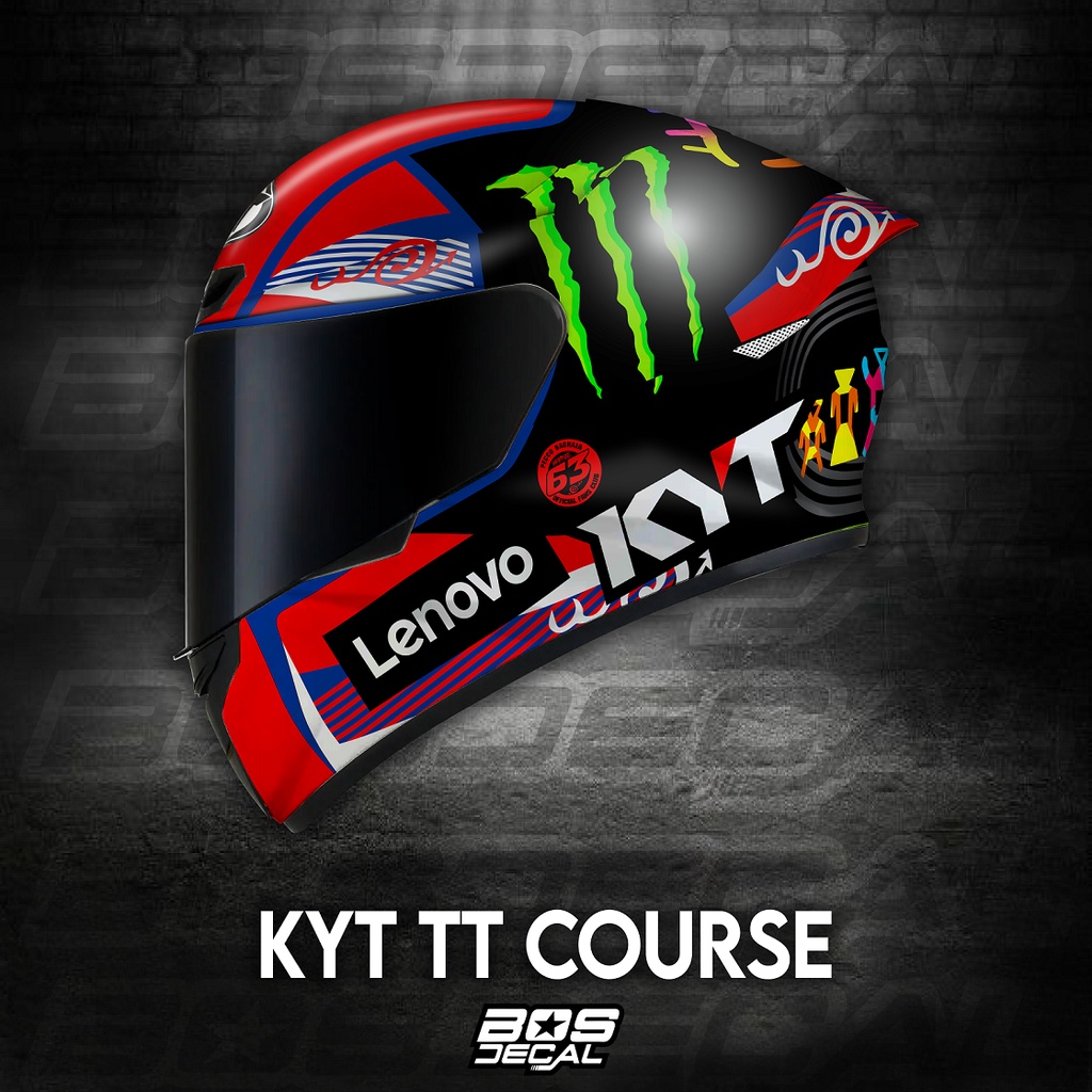 Jual Sticker decal helm KYT TT Course TTC motif suomy pecco all size ...