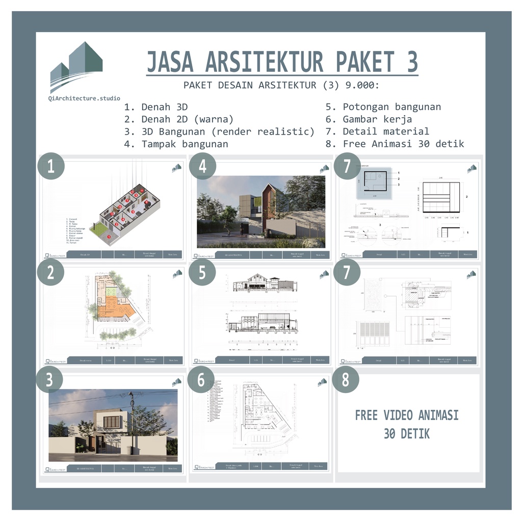 Jual [TERMURAH, PROFESIONAL, FREE ANIMASI] Jasa desain rumah arsitek ...