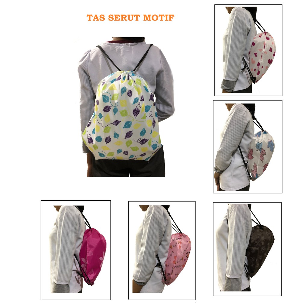 Jual Ennwen CUCI GUDANG BP23 Tas Serut Cantik Motif Polyester 210D ...