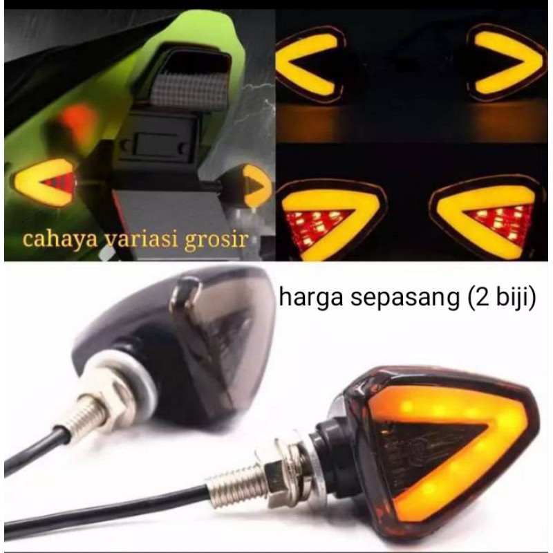 Jual LAMPU SEIN TEMPEL 2 WARNA SEGITIGA MINI | Shopee Indonesia