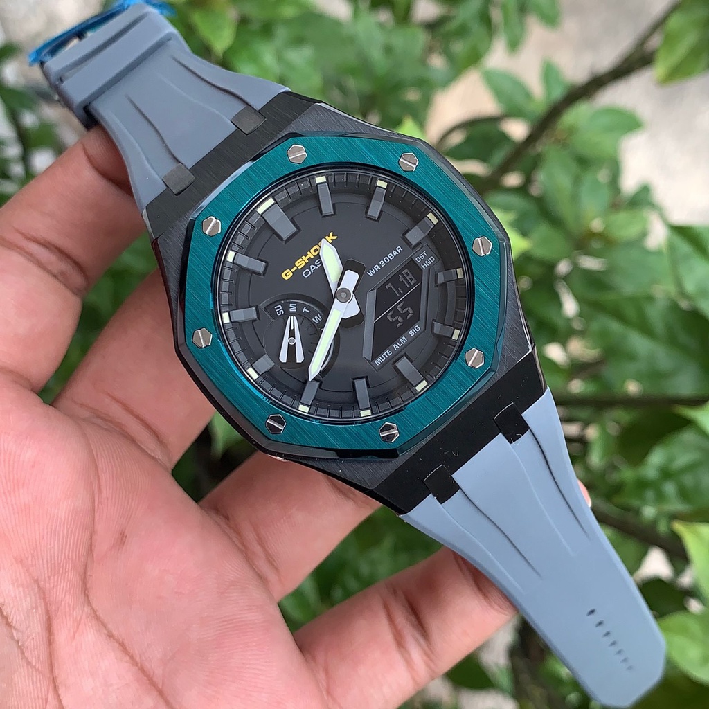 Jual Jam Pria Gshock GA 2100 MOD SU 9ADR List Green Rubber Grey ...