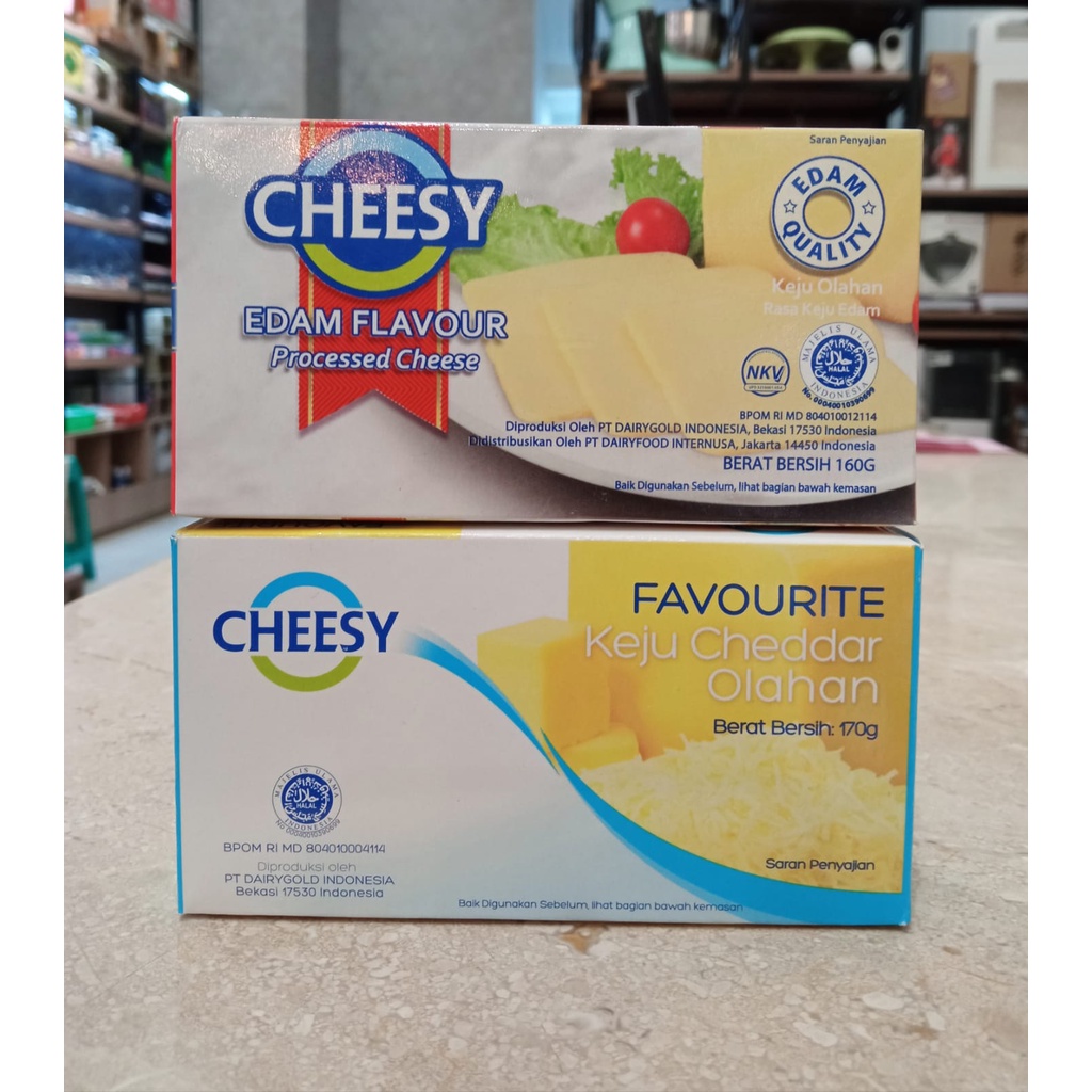 Jual Cheesy Favourite Cheddar Cheese 160gr / Edam Cheese 160gr / Keju ...