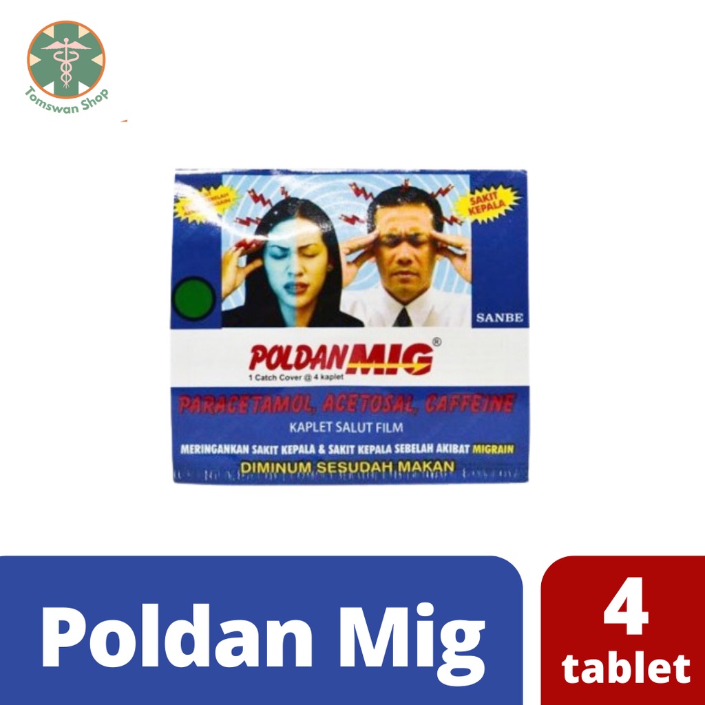 Jual POLDAN MIG Obat Migrain Sakit Kepala 4 tablet | Shopee Indonesia