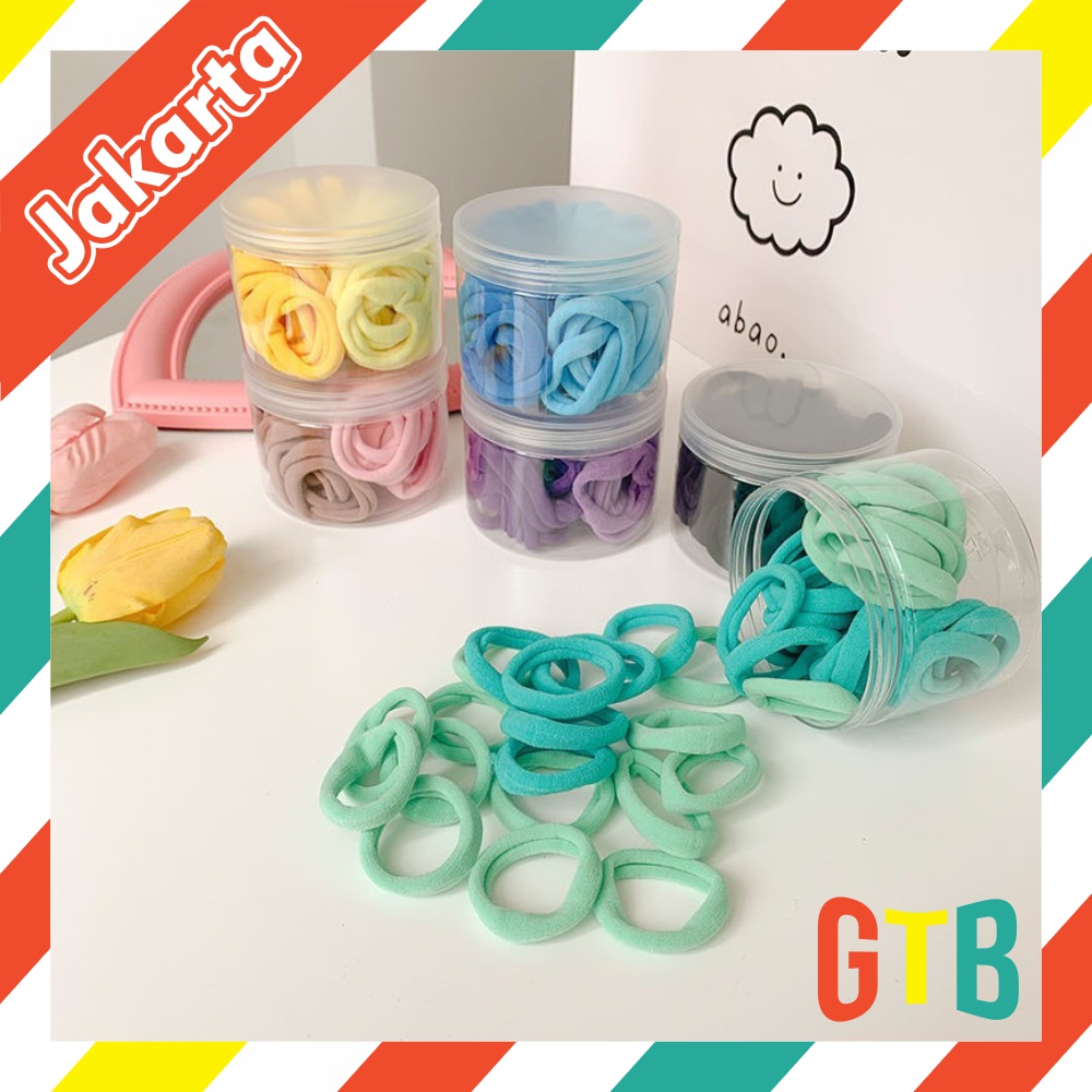 Jual GTB Ikat Rambut Ponytail Elastis Wanita Motif Polos Kunciran ...