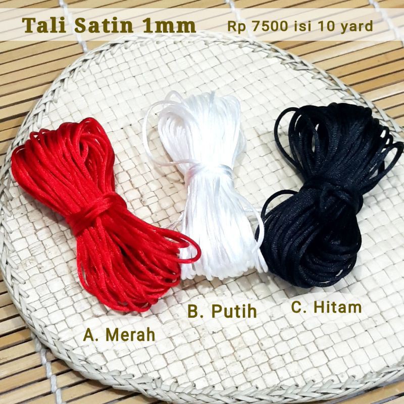 Jual Tali Satin 1,1mm Harga 10 Yard (9 meter) Tali Cina | Shopee Indonesia