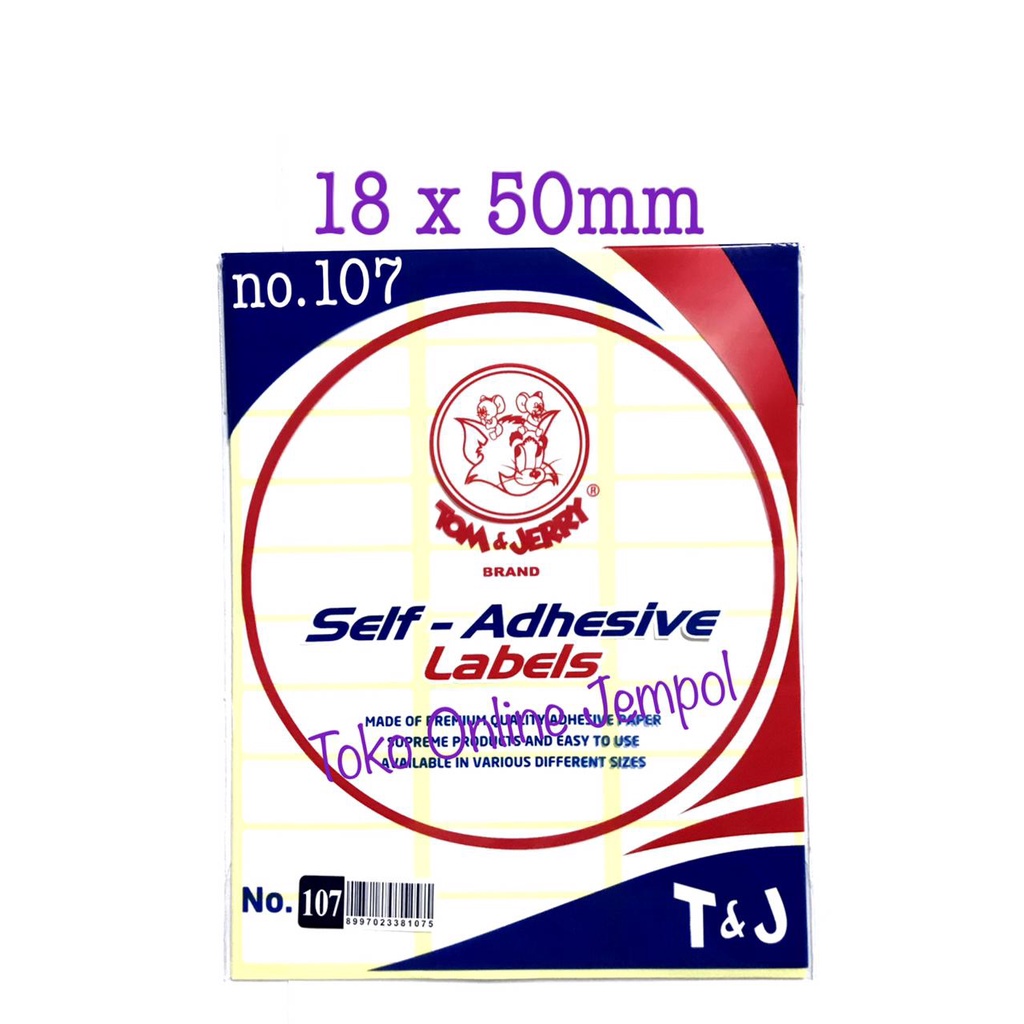 Jual 18x50mm no.107 Label Tom and Jerry stiker Jerry sticker stickers ...