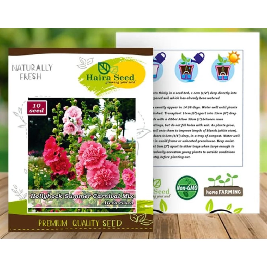 Jual Benih Bibit Bunga Hollyhock Summer Carnival Mix Haira Seed (10 ...