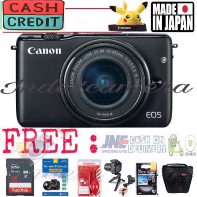 Jual CANON EOS M10 KIT 15-45MM WIFI NFC 18MP TOUCHSCREEN FULLHD PROMO LENGKAP SIAP PAKAI ...