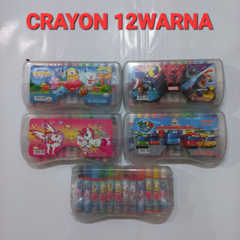 Jual Crayon Murah 12 Warna /Oil Pastel Cocok Buat Anak-Anak Belajar ...