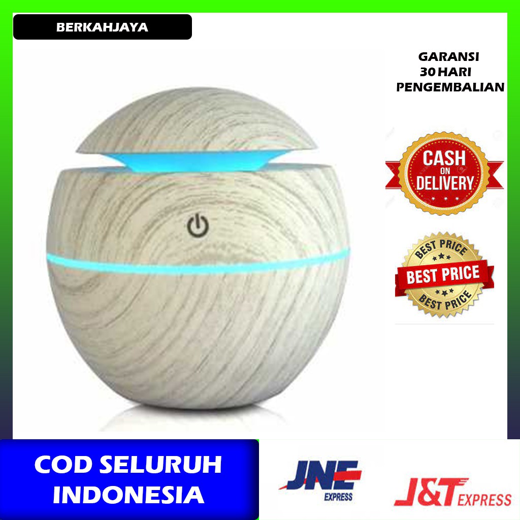 Jual Ultrasonic Humidifier Aroma Essential Oil Diffuser Wood Design ...