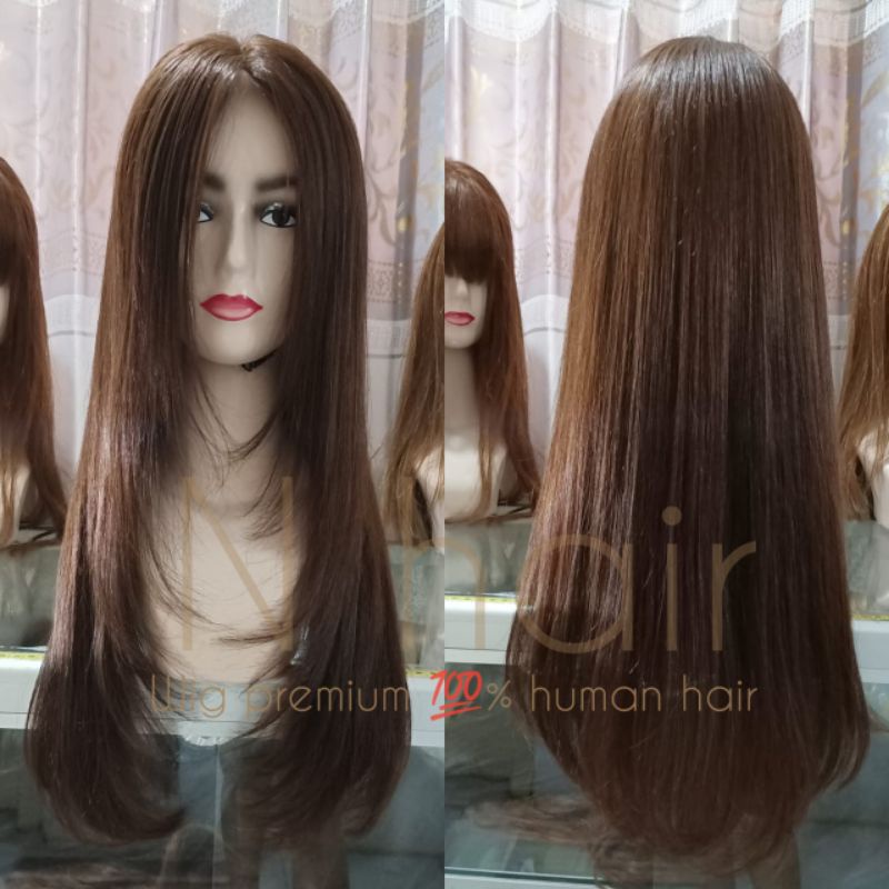 Jual WIG PREMIUM RAMBUT ASLI, 100% human hair full layer 70cm | Shopee ...
