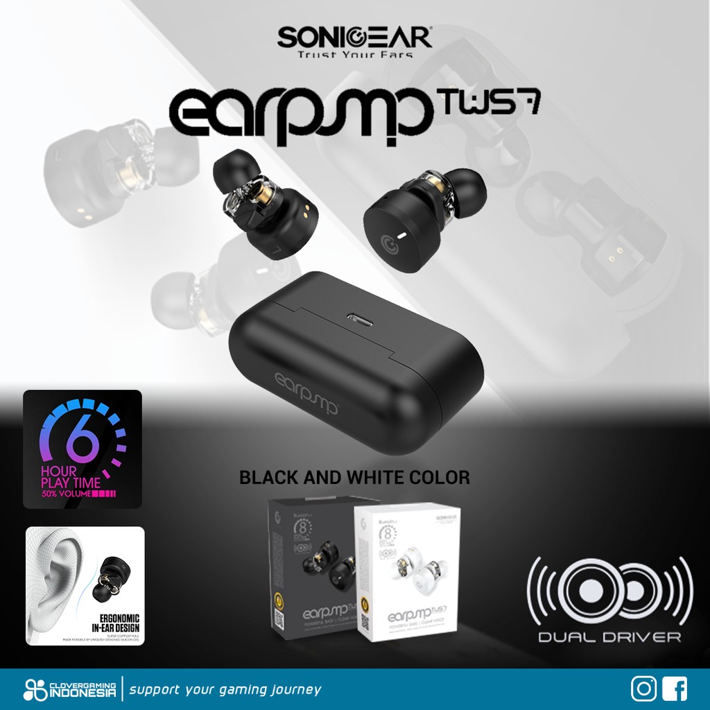 Jual SonicGear TWS 7 Pro Wireless Bluetooth - Gaming Earphone | Shopee ...