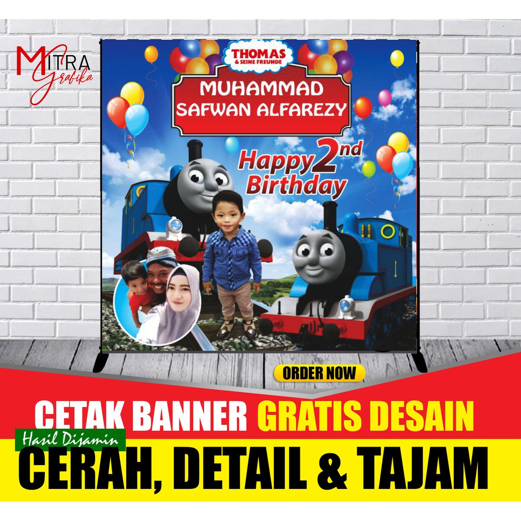 Jual Spanduk Ultah / Banner Ulang Tahun Tema Thomas and friend / hiasan ...