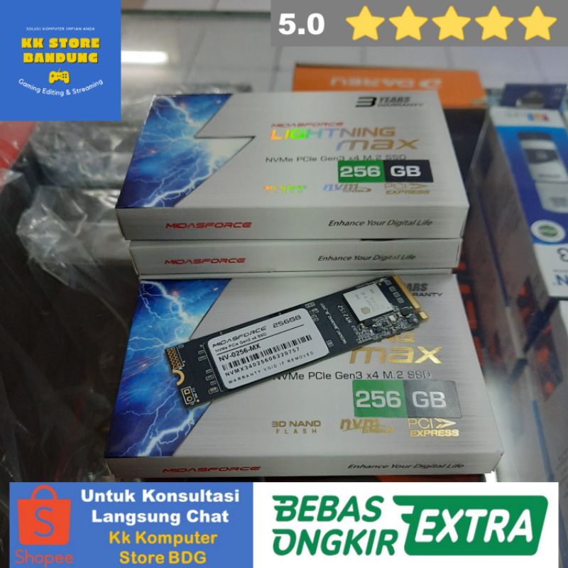 Jual M2 NVME 256GB MIDASFORCE | SSD M.2 NVME GEN3 X4 MIDAS FORCE 256 GB ...