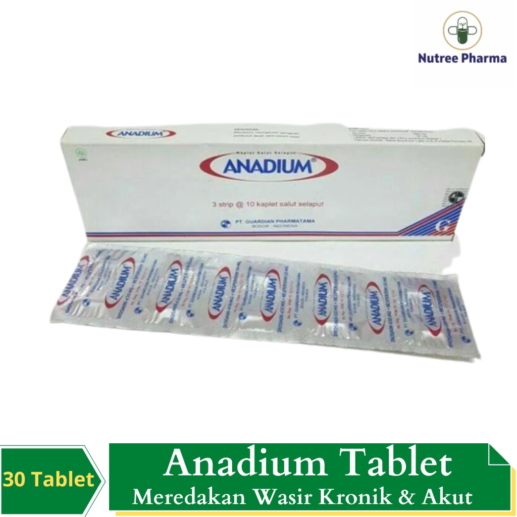 Jual Anadium Box isi 30 Tablet (Efektif Meredakan Wasir kronik & akut ...