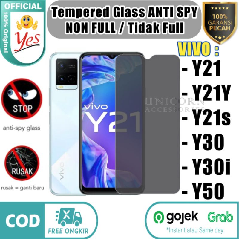 Jual TG Anti SPY Y21 2021 Y21Y Y21s Y30 Y30i Y50 Tempered Glass YES Anti Gores Privacy Anti ...