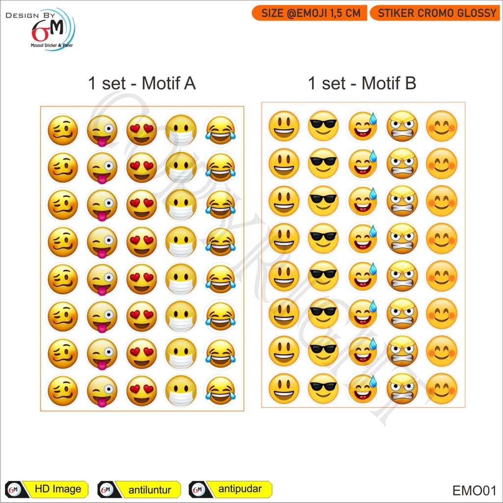 Jual Stiker EMOJI EMOTICON (isi 240 pcs) | Shopee Indonesia