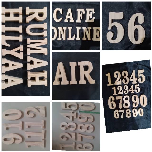 Jual Tulisan atau angka dan huruf kayu custom Harga per-pcs DARI ...