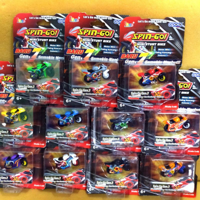 Jual MAINAN MOTOR SPIN GO APOLO motor balap mini gen 5 gen 7 doraemon ...