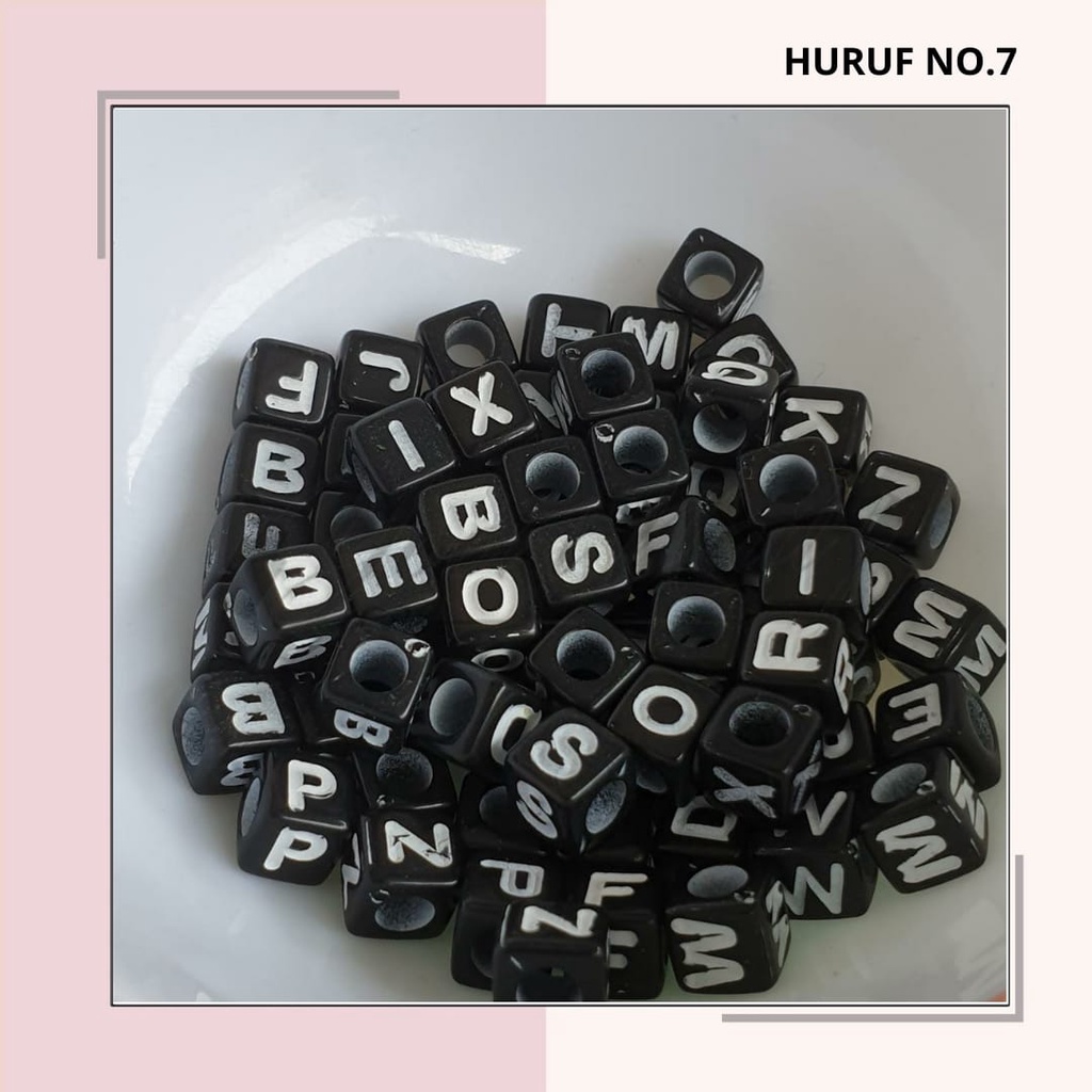 Jual 200-250pcs Manik huruf beads letter kotak bulat rainbow alphabet ...