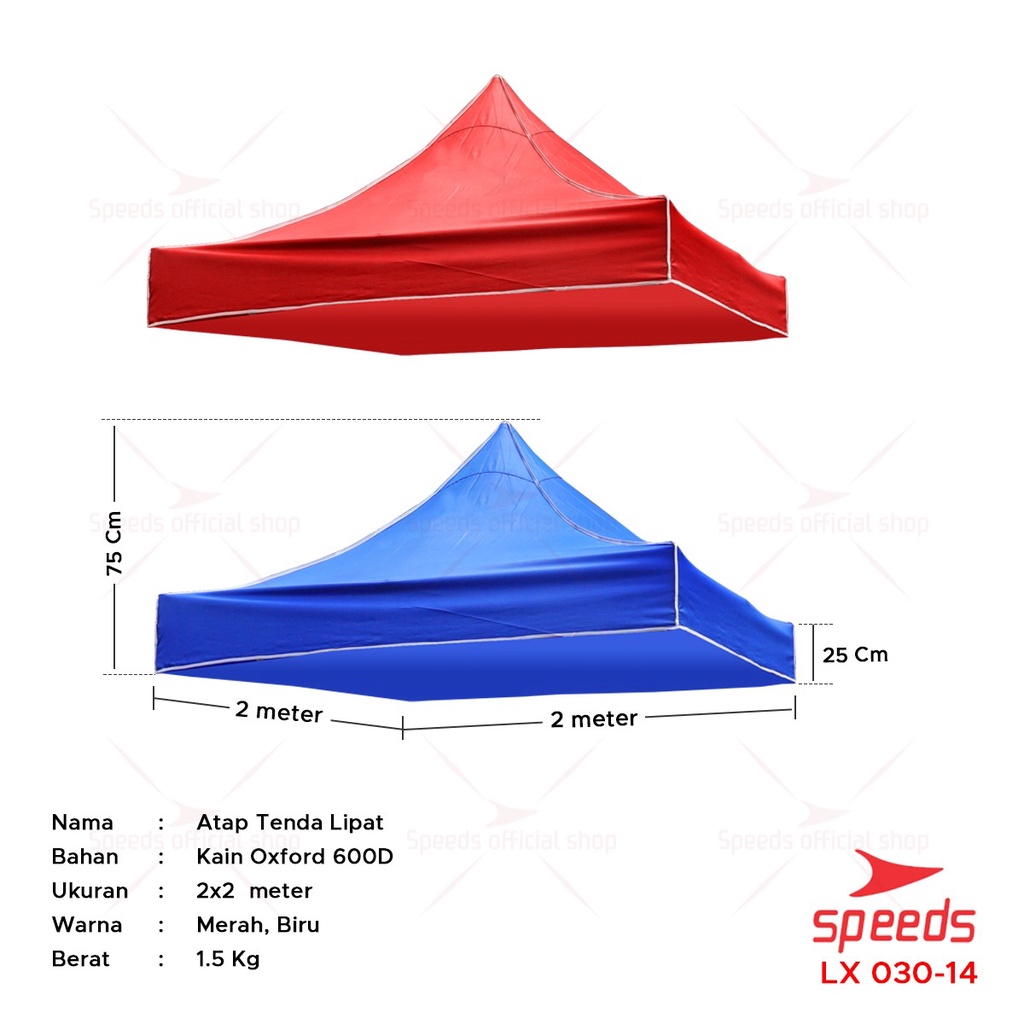 Jual SPEEDS Tenda Terpal Lipat Ukuran 2x2m Berbahan Oxford 600D Atap ...