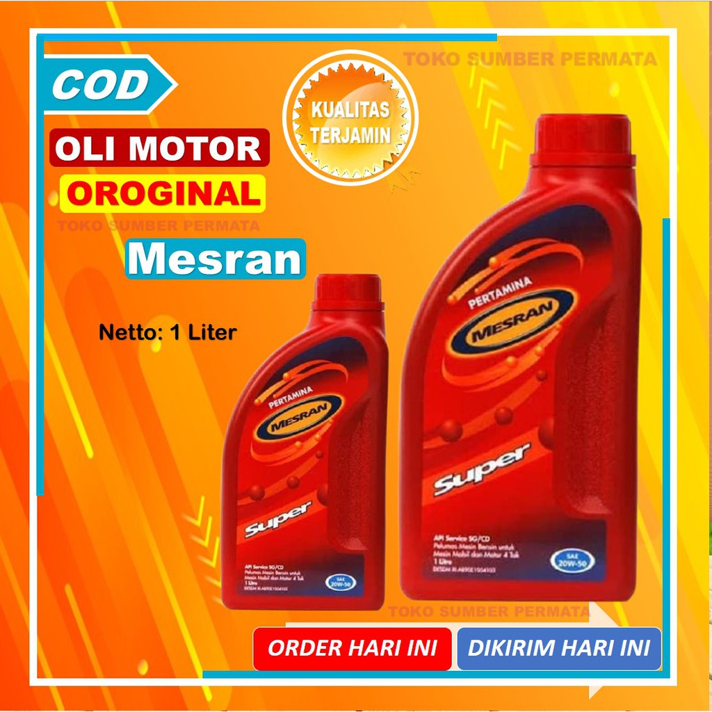Jual Oli Motor Mesran Super 1 Liter Dan 800ml Mesin Bebek Pertamina Oil ...