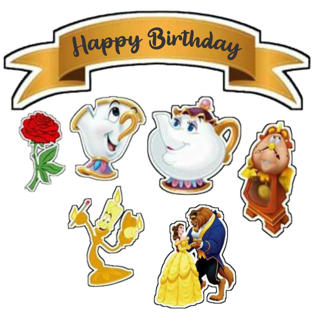 Jual TOPPER CAKE CUSTOM ULANG TAHUN / HIASAN KUE PRINCESS BELLE ...