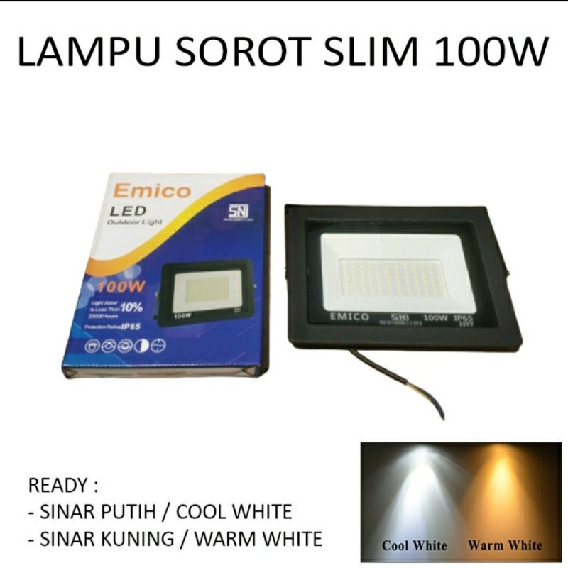 Jual LAMPU SOROT LED 100W 100 WATT / FLOODLIGHT OUTDOOR TEMBAK LAPANGAN | Shopee Indonesia