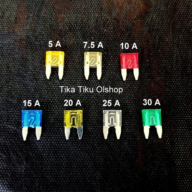 Jual Sekring tancap Mini/Fuse Blade Mini 10A/15A/20A/25A/30A @10pcs/pak ...