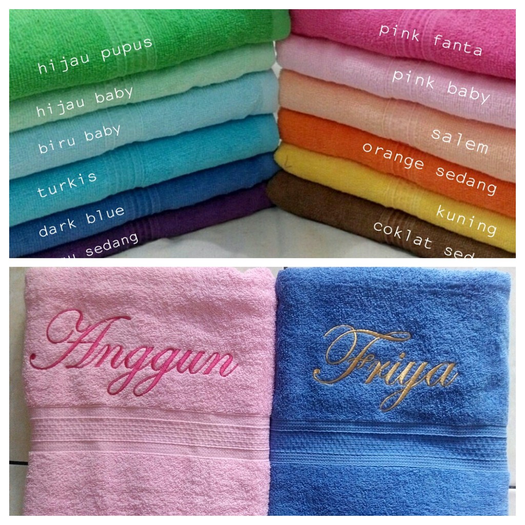 Jual Souvenir Handuk 50x100 Halus Plus Bordir Teks satu Baris | Harga Grosir Anjoly | Shopee ...