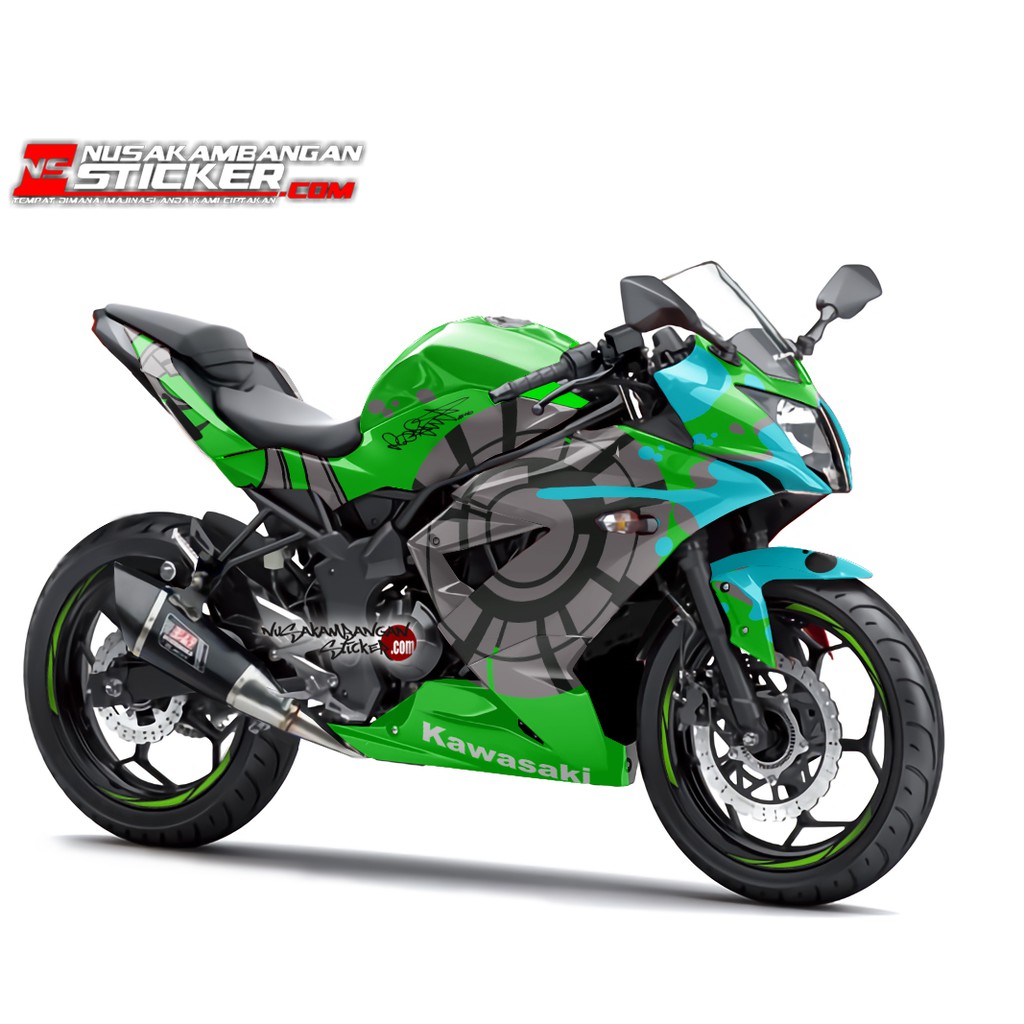 Jual Decal Stiker Motor Kawasaki Ninja 250 Mono Sun Moon Hijau Full ...