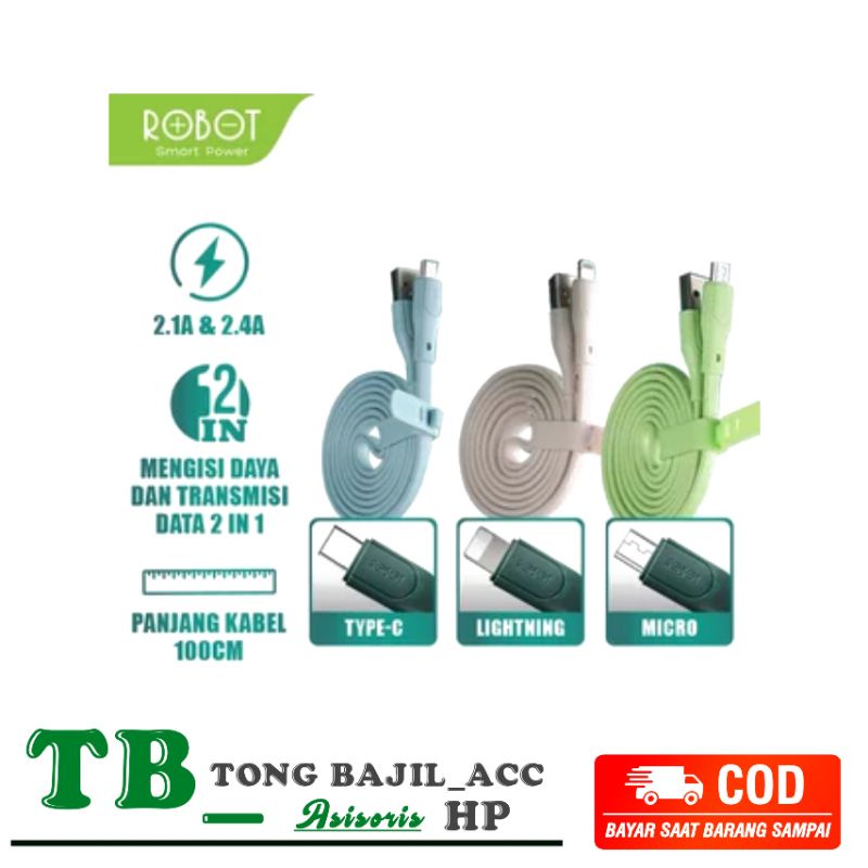 Jual KABEL DATA ROBOT TYPE-C/LIHNING/MICRO | Shopee Indonesia