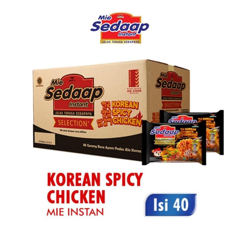Jual Mie Sedaap Goreng Korean Spicy Chicken 1 dus isi 40 pcs / Mie ...