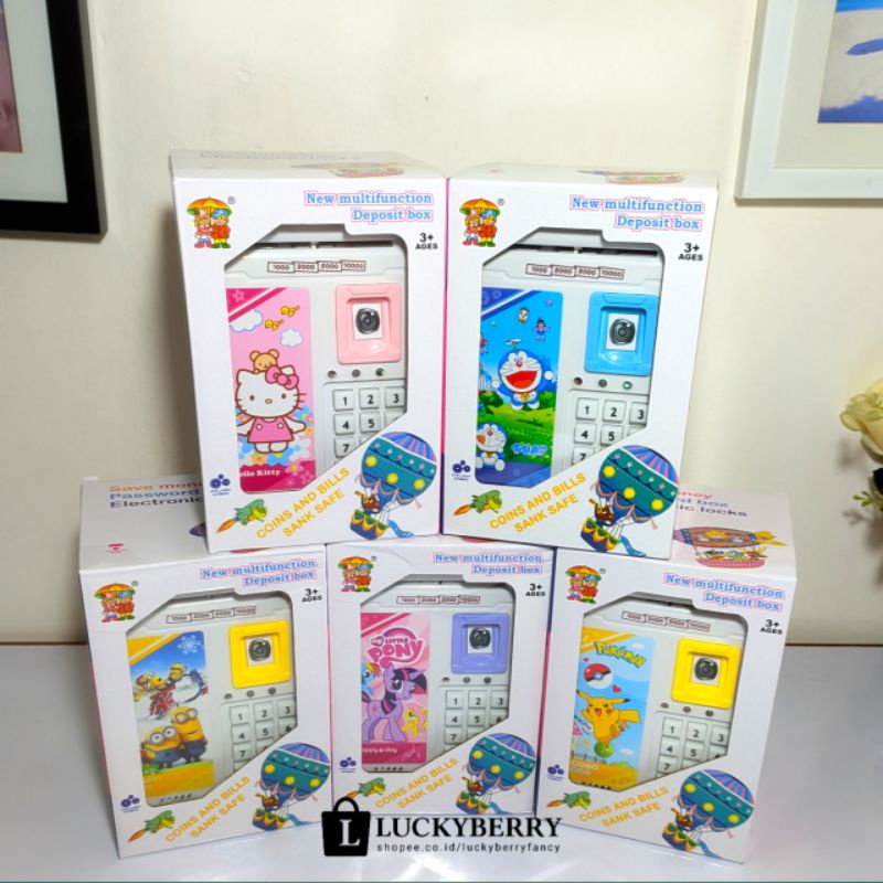 Jual Bank Box/Celengan/saving box Brankas Karakter Hello Kitty,Doraemon ...