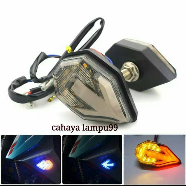 Jual Lampu Sein Tempel Fairing ranning 2 Warna Model Panah / Sein Led 2 Warna 2 in 1 Sein dan ...