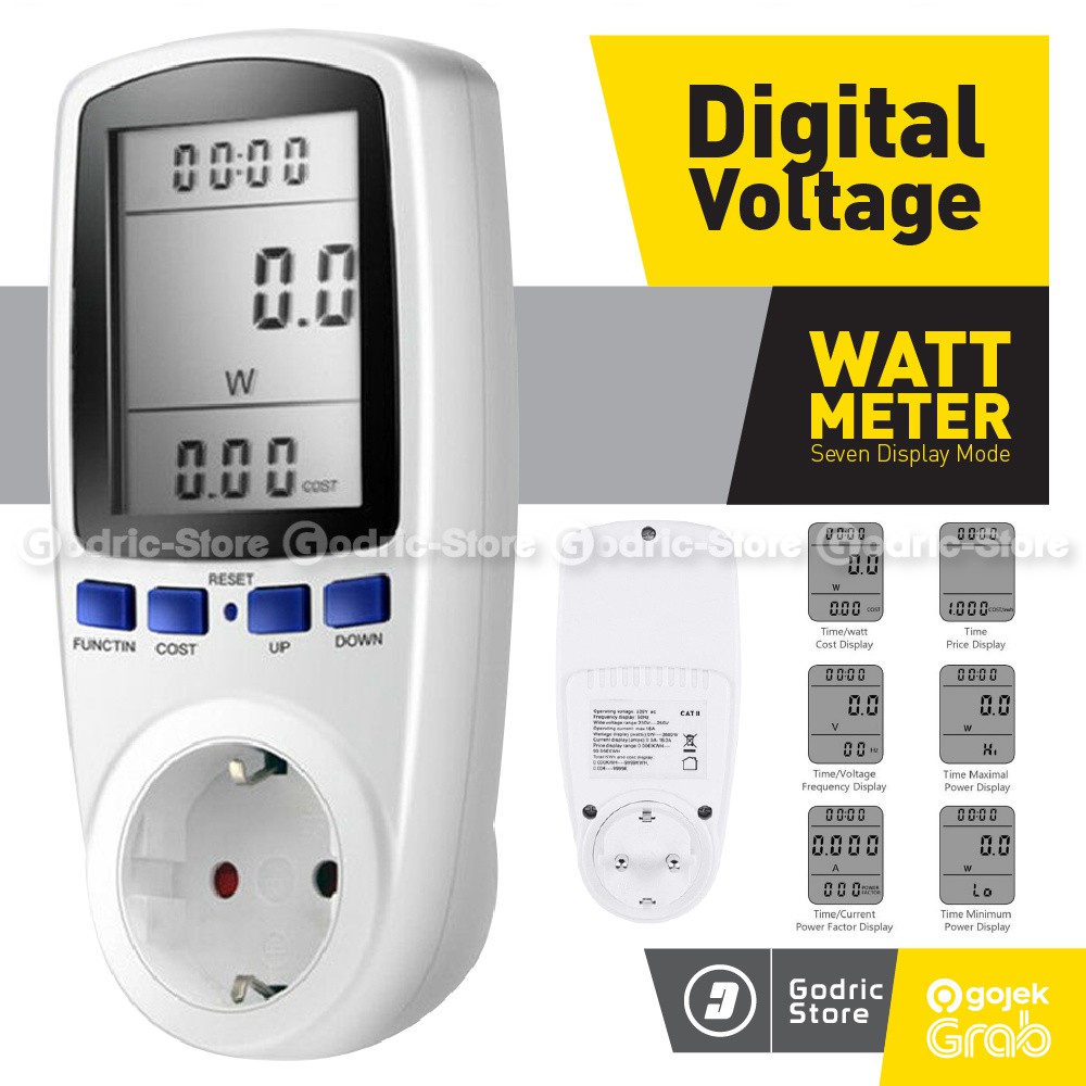 Jual WATT METER AC KWH Voltmeter Pengukur Power Daya Listrik Ukur Biaya ...