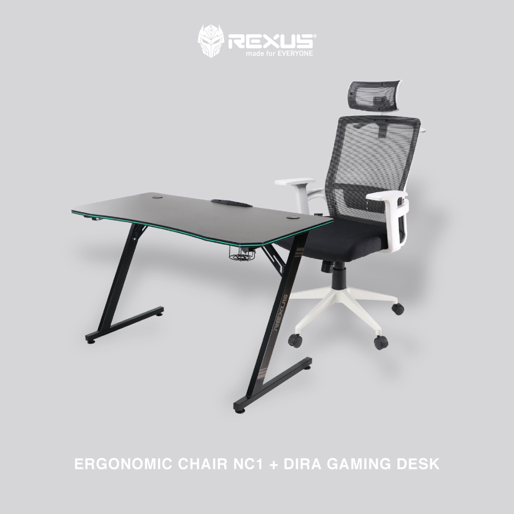 Jual PROMO Bundling Rexus Ergonomic Office Chair Kursi Kantor NC-1 ...