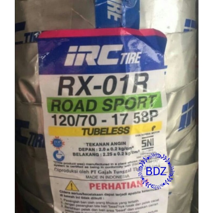 Jual Ban IRC 120/70-17 RX-01/ RX01 (TL) | Shopee Indonesia