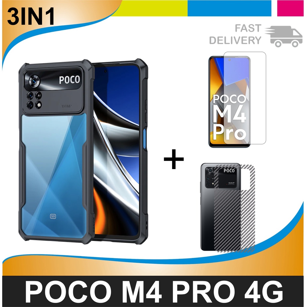 Jual Casing Poco M4 Pro 4G Paket 3in1 Hard Case Shockproof Free ...