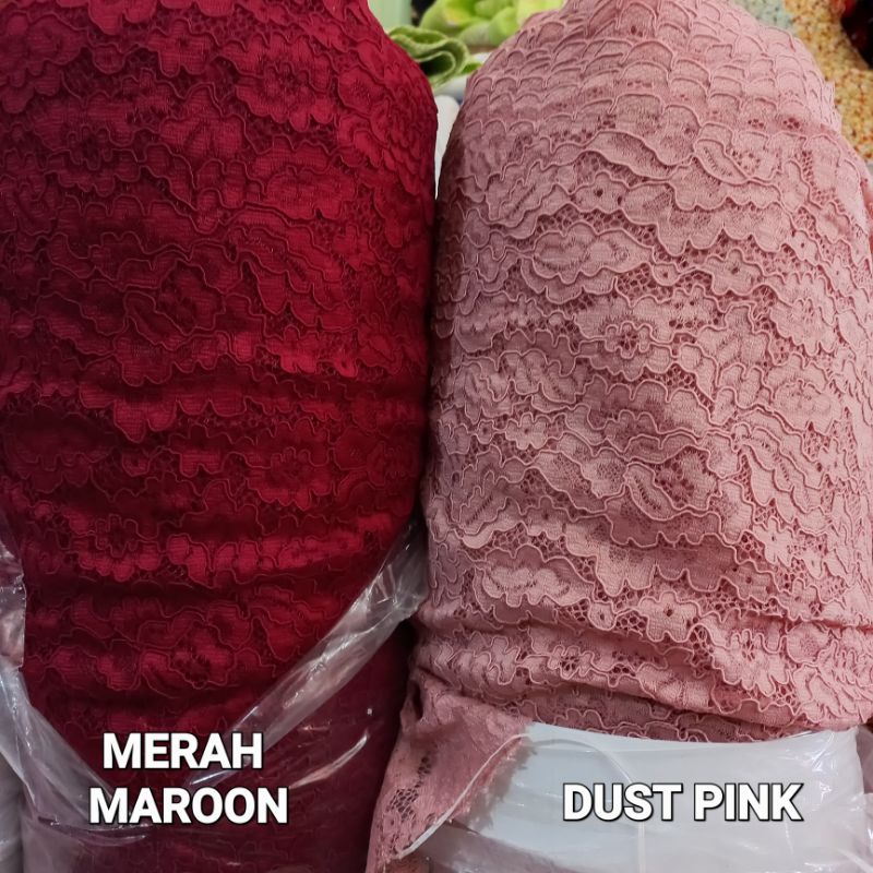 Jual kain Brokat bruklat broklat COTTON LACE CORD FULL KATUN halus ...