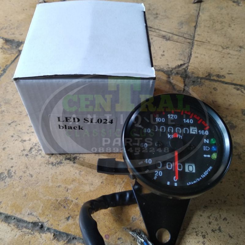 Jual speedometer spido spedo bulat universal led cb custom japs japstyle megapro tiger hitam ...