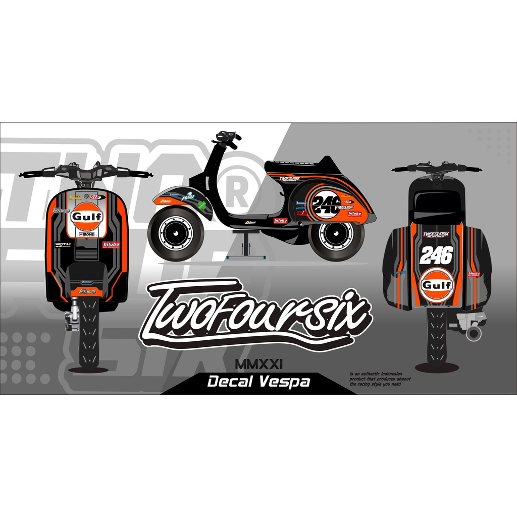 Jual STIKER VESPA DECAL RACING TERMURAH GULF | Shopee Indonesia