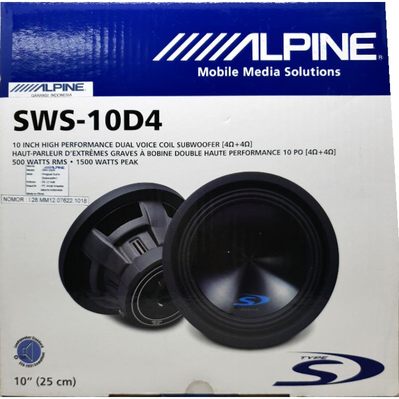 Jual SUBWOOFER 10 INCH ALPINE SWS-10D4 - ALPINE | Shopee Indonesia