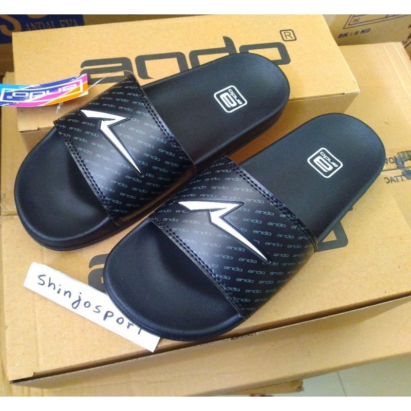 Jual SELOP ANDO ORIGINAL SANDAL SLIDE SLOPE FLIP FLOP HITAM MURAH KARET ...