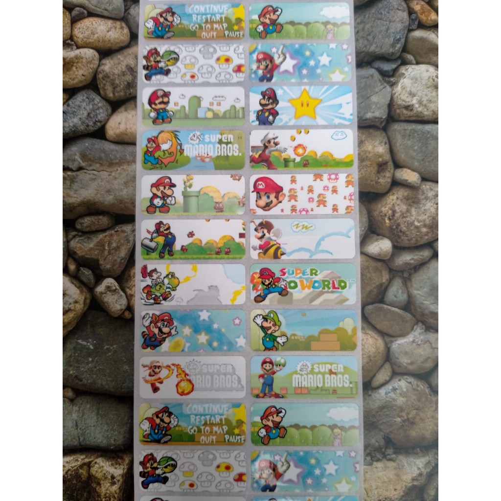 Jual STIKER NAMA STICKER LABEL NAME WATERPROOF ANTI AIR SUPERMARIO ...