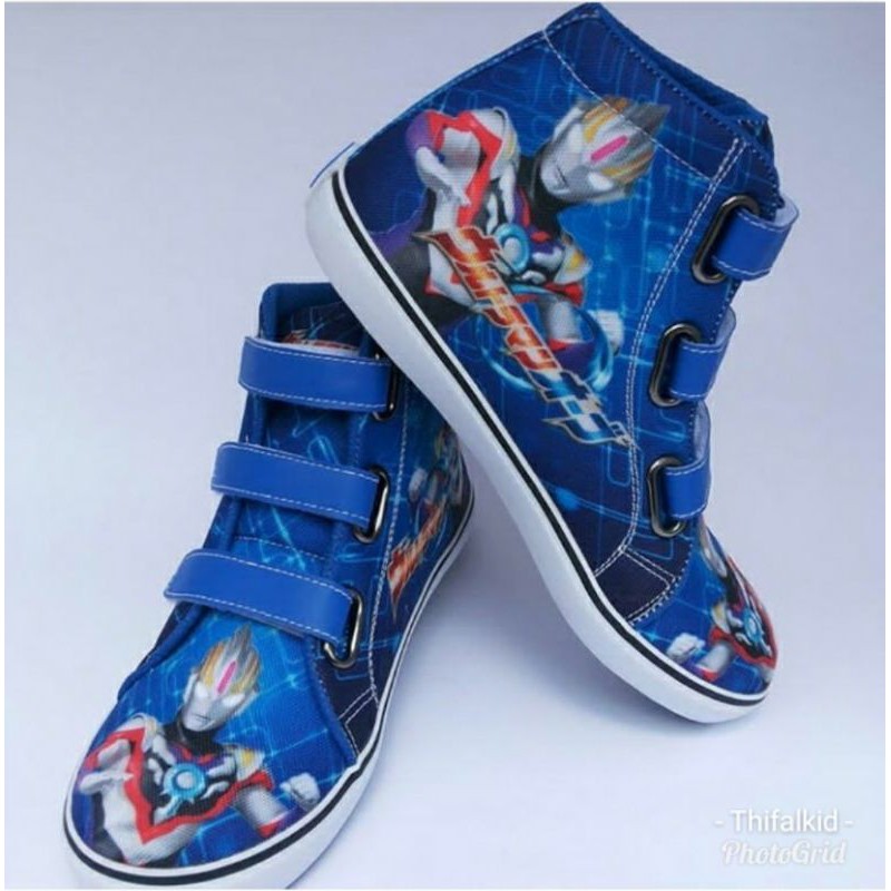 Jual Sepatu Anak Karakter Ultraman Free cetak nama dan photo | Shopee ...
