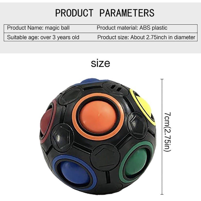 Jual Magic Rainbow Fidget Puzzle Ball Stress Cube Rubix Tiktok Pop It ...