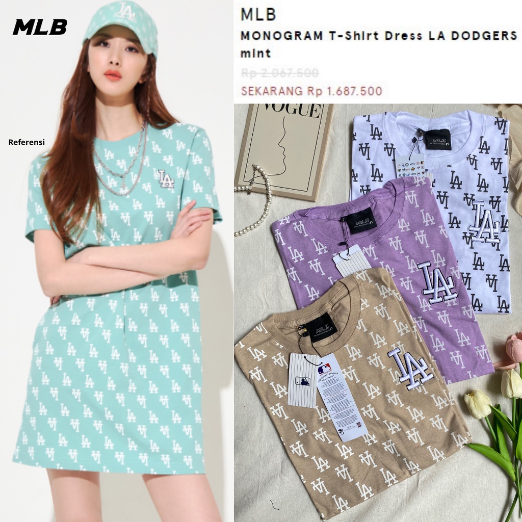 Jual MLB monogram dress tshirt MIRIP ORI‼️ | Shopee Indonesia